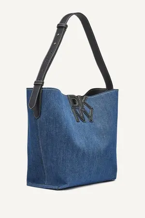Dkny Nicole Bucket Bag - Denim/black