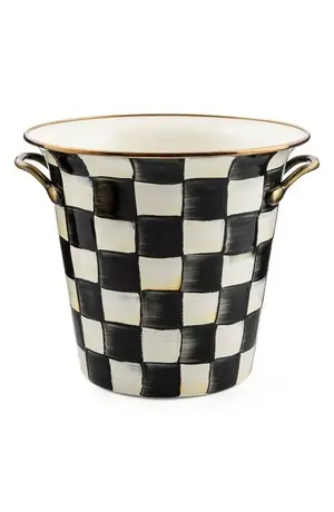 MACKENZIE-CHILDS Courtly Check Wine Cooler - Black/ White