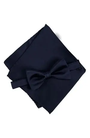 BROOKLYN BRIGADE Satin Pre-tied Bow Tie - Navy