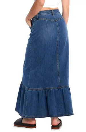 WASH LAB DENIM Denim Maxi Skirt