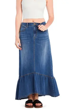 WASH LAB DENIM Denim Maxi Skirt