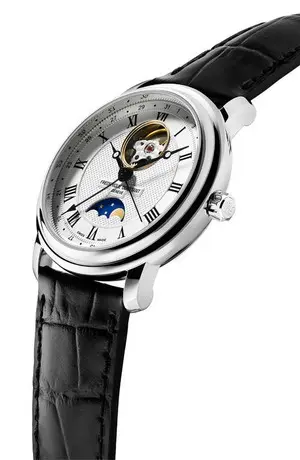 FREDERIQUE CONSTANT Classics Heartbeat Moon Phase Strap Watch - Silverone