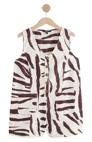 NEXT Zebra Print Sleeveless Romper - Brown/ Off White