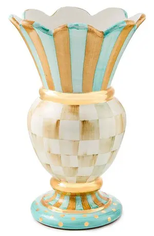 MACKENZIE-CHILDS Parchment Check Great Ceramic Vase - Multi