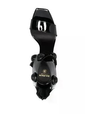 Balmain Alma 95mm Leather Sandals - Black