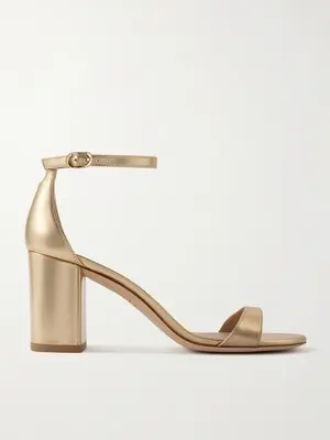 STUART WEITZMAN Nudist Block Metallic Leather Sandals