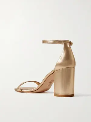 STUART WEITZMAN Nudist Block Metallic Leather Sandals