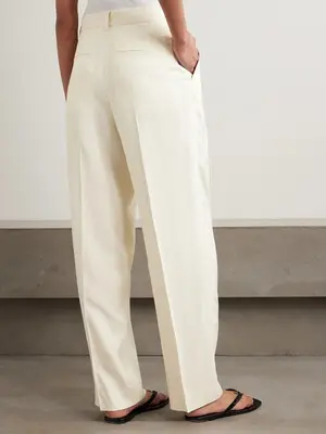 TOTEME Garderob Pleated Woven Tapered Pants