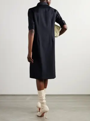 JIL SANDER Wool Shirt Midi Dress - Blue