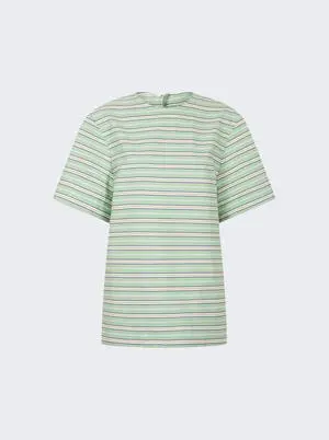 Rabanne Top Short Sleeves Stripe - Green,mustard