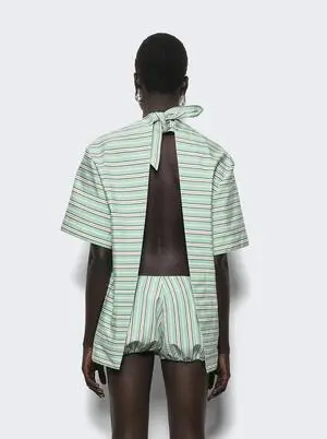 Rabanne Top Short Sleeves Stripe - Green,mustard