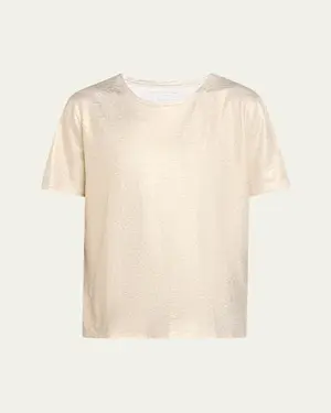 Majestic Filatures Metallic Semi Relaxed Crewneck Top - Gold