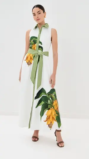 Borgo De Nor Floral Print Maxi Shirtdress