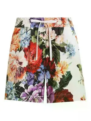 Dolce & Gabbana Floral-print Thigh-length Shorts - White