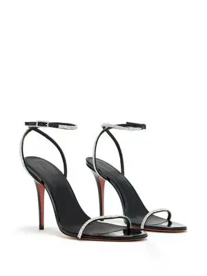 Amina Muaddi Diamante Sandals - Black