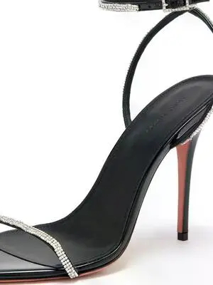 Amina Muaddi Diamante Sandals - Black