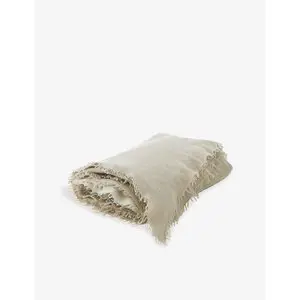 MAISON DE VACANCES Fringed Cashmere Throw 150cm X 200cm - Sable