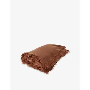 MAISON DE VACANCES Fringed Cashmere Throw 150cm X 200cm - Sienne