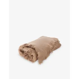 MAISON DE VACANCES Fringed Cashmere Throw 150cm X 200cm - Terracotta