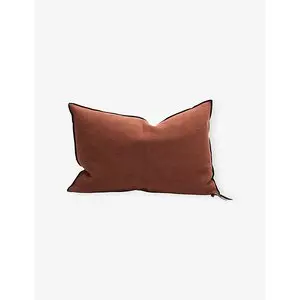 MAISON DE VACANCES Stonewashed Linen Cushion 40cm X 60cm - Argile