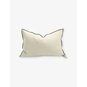 MAISON DE VACANCES Stonewashed Linen Cushion 40cm X 60cm Creme