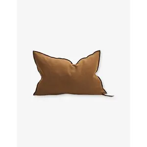 MAISON DE VACANCES Stonewashed Linen Cushion 40cm X 60cm - Havane