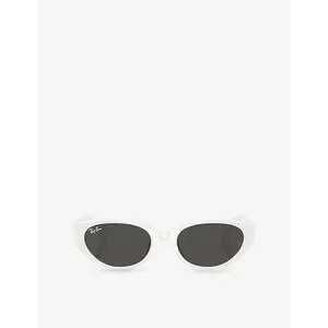 Ray-ban Pillow-shape Injected Sunglasses - White