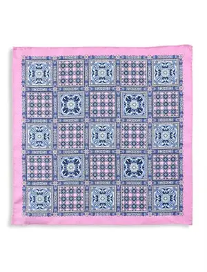 OAK HILL PREMIUM BY DXL Big & Tall Multi Square Silk Pocket Square - Pink