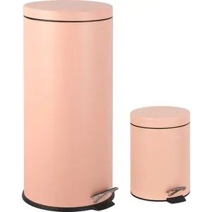 HAPPIMESS Oscar 8-gallon Step-open Trash Can With Free Mini Trash Can - Flamingo Pink