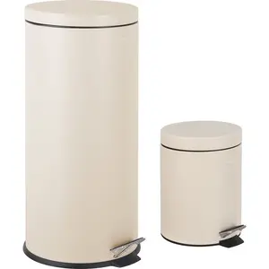 HAPPIMESS Oscar 8-gallon Step-open Trash Can With Free Mini Trash Can - Limestone Beige