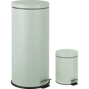 HAPPIMESS Oscar 8-gallon Step-open Trash Can With Free Mini Trash Can - Pistachio Gelato