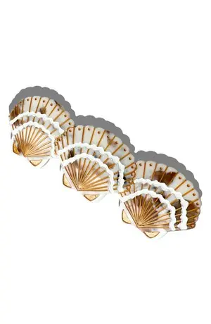 SOLAR ECLIPSE Hand-painted Seashell Hair Claw - Cream