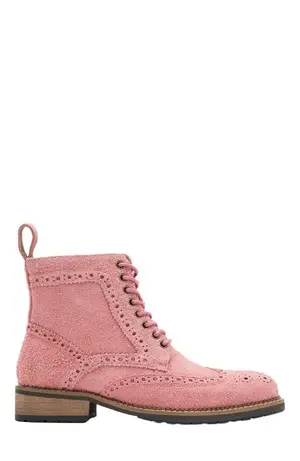 MARC NOLAN Ms. Belmont Wingtip Combat Boots - Rose Pink