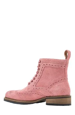 MARC NOLAN Ms. Belmont Wingtip Combat Boots - Rose Pink