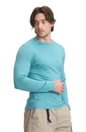 COZY ZERO 100% Merino Classic Long Sleeve Crewneck - Dusty Turqoise