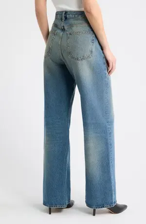 FRAME The Loose High Waist Wide Leg Jeans - Electric