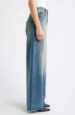 FRAME The Loose High Waist Wide Leg Jeans - Electric