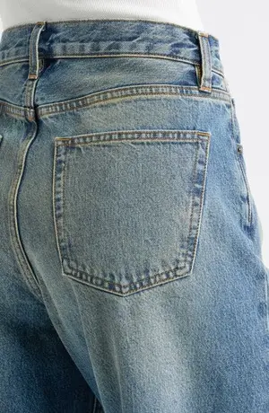 FRAME The Loose High Waist Wide Leg Jeans - Electric