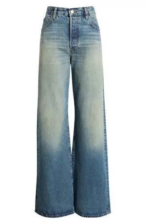 FRAME The Loose High Waist Wide Leg Jeans - Electric