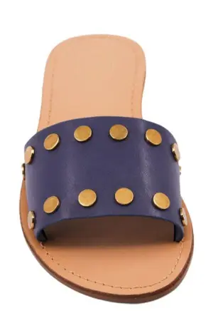 SHU SHOP Bernadette Studded Slide Sandal - Blue