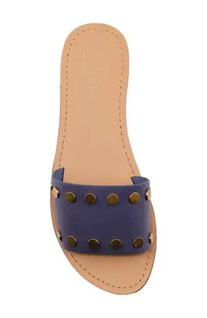SHU SHOP Bernadette Studded Slide Sandal - Blue