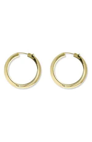 Argento Vivo Knife Edge Hoop Earrings - Gold