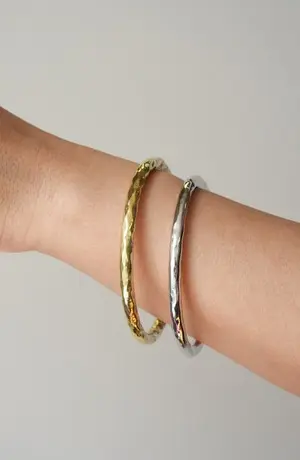 Argento Vivo Set Of Hammered Bangles