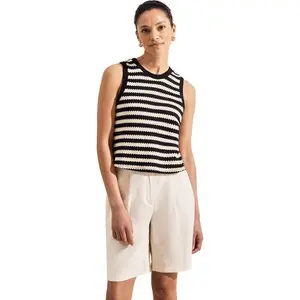 RO&ZO Stripe Knit Shell Top