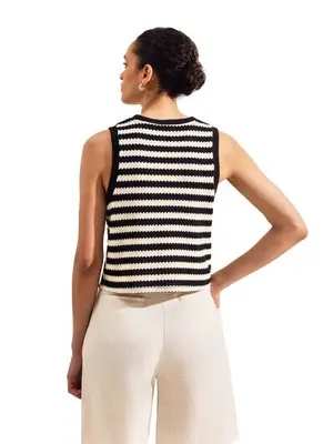 RO&ZO Stripe Knit Shell Top