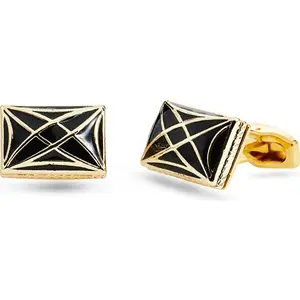 CLIFTON WILSON Two Tone Rectangular Cuff Links