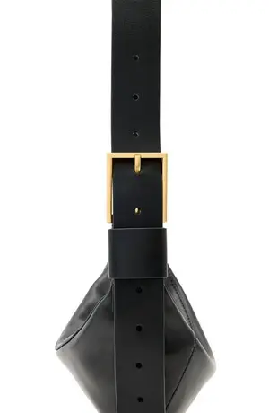 ALLSAINTS Leather Crescent Crossbody Bag - Black