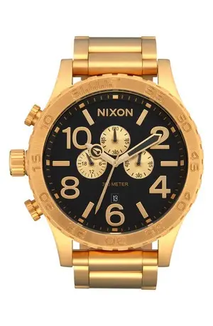 Nixon 51-30 Chronograph Bracelet Watch - All Gold/black