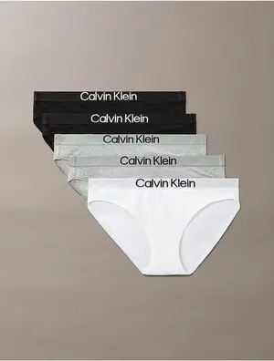 Calvin Klein Cotton Stretch Bikini 5-pack - Black / Grey Heather / White