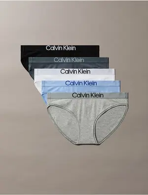 Calvin Klein Cotton Stretch Bikini 5-Pack Black/white/grey Heather/frozen Fiojrd/turbulence
